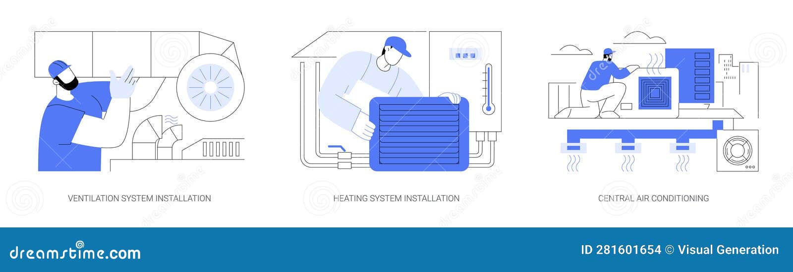 HVAC Installation Abstract Concept Vector Illustrations. Stock Vector ...