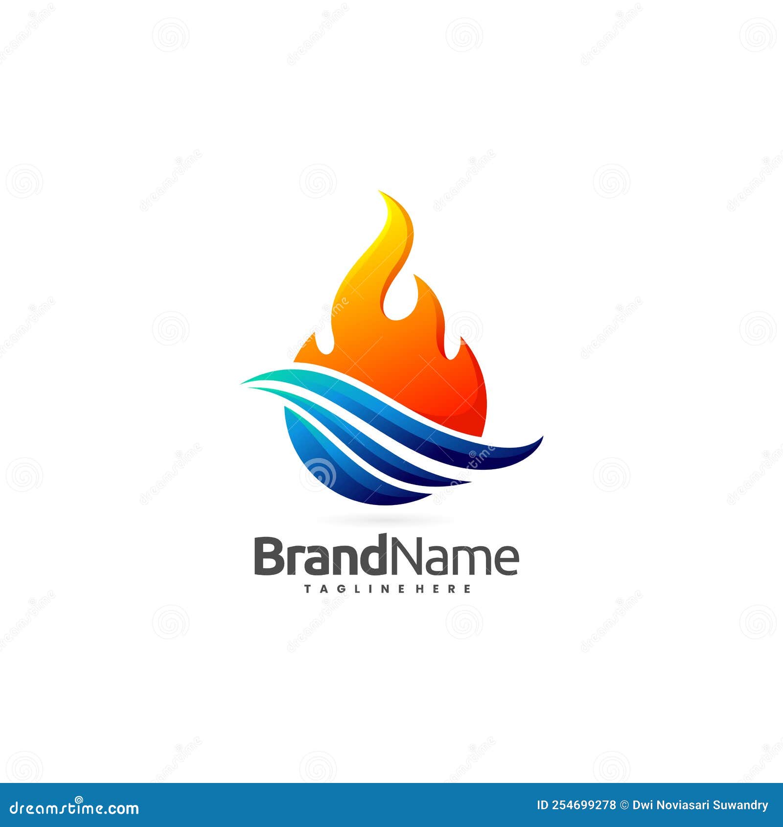 Hvac Logo with Fire, Water and Air Concept Stock Vector - Illustration ...
