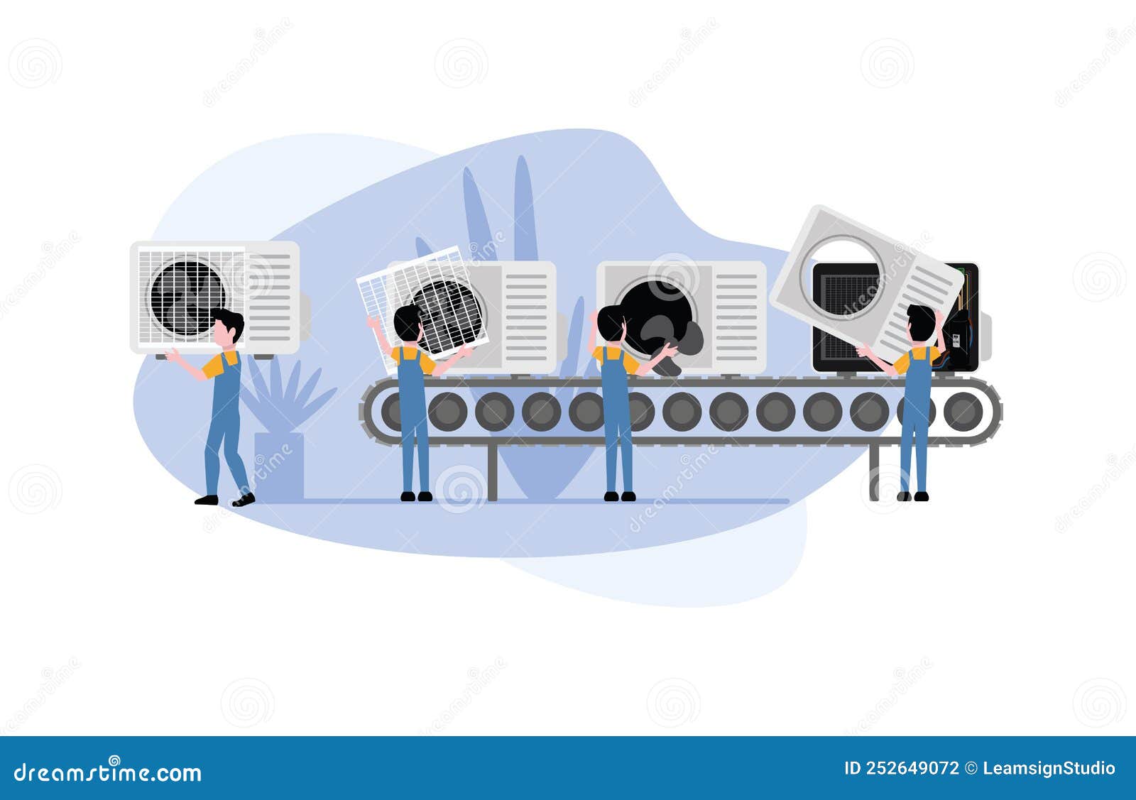 HVAC Production Design Illustration Stock Vector - Illustration of ...