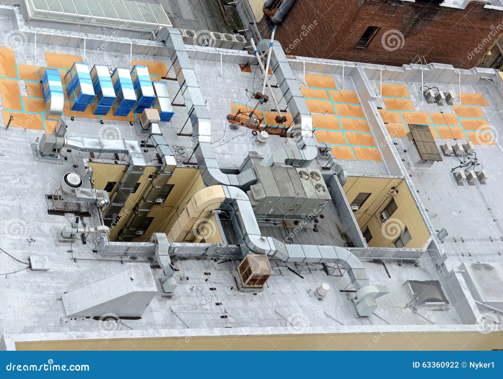 HVAC System on Building Rooftop Stock Photo - Image of commercial ...