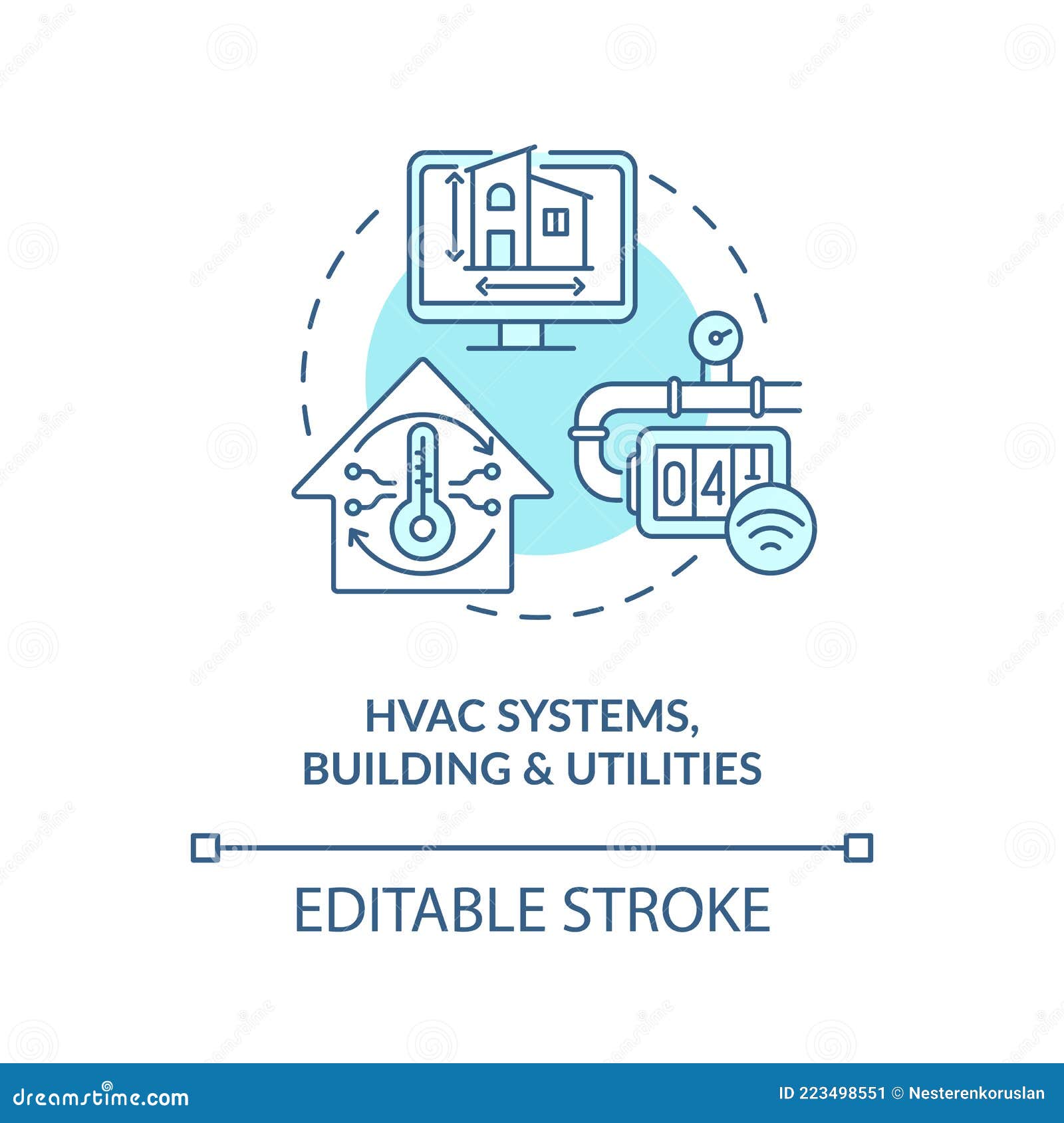 HVAC Systems Buildings and Utilities Concept Icon Stock Vector ...