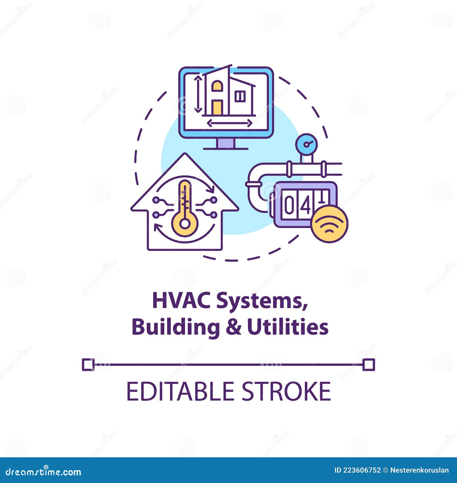 HVAC Systems Icon Vector , Air Conditioning, Indoor Air Quality ...