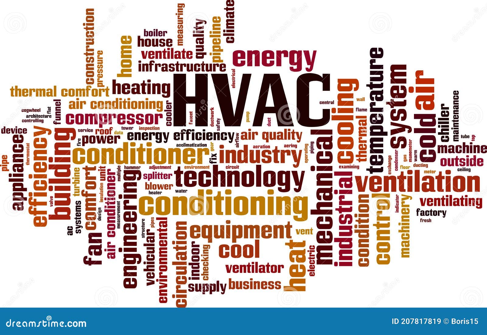 HVAC word cloud stock vector. Illustration of boiler - 207817819