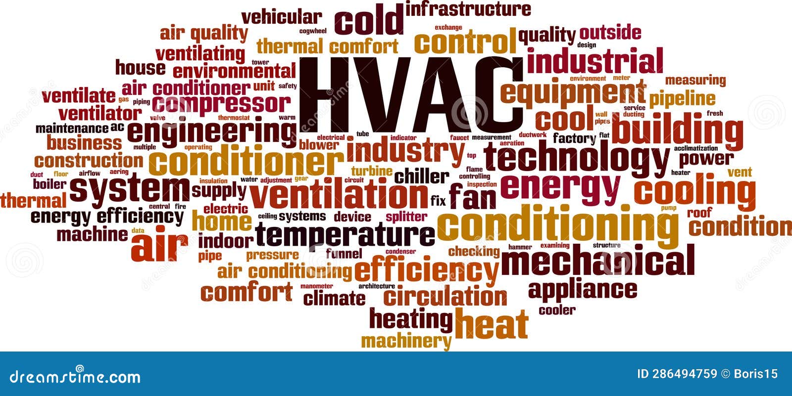 HVAC word cloud stock illustration. Illustration of ventilating - 286494759