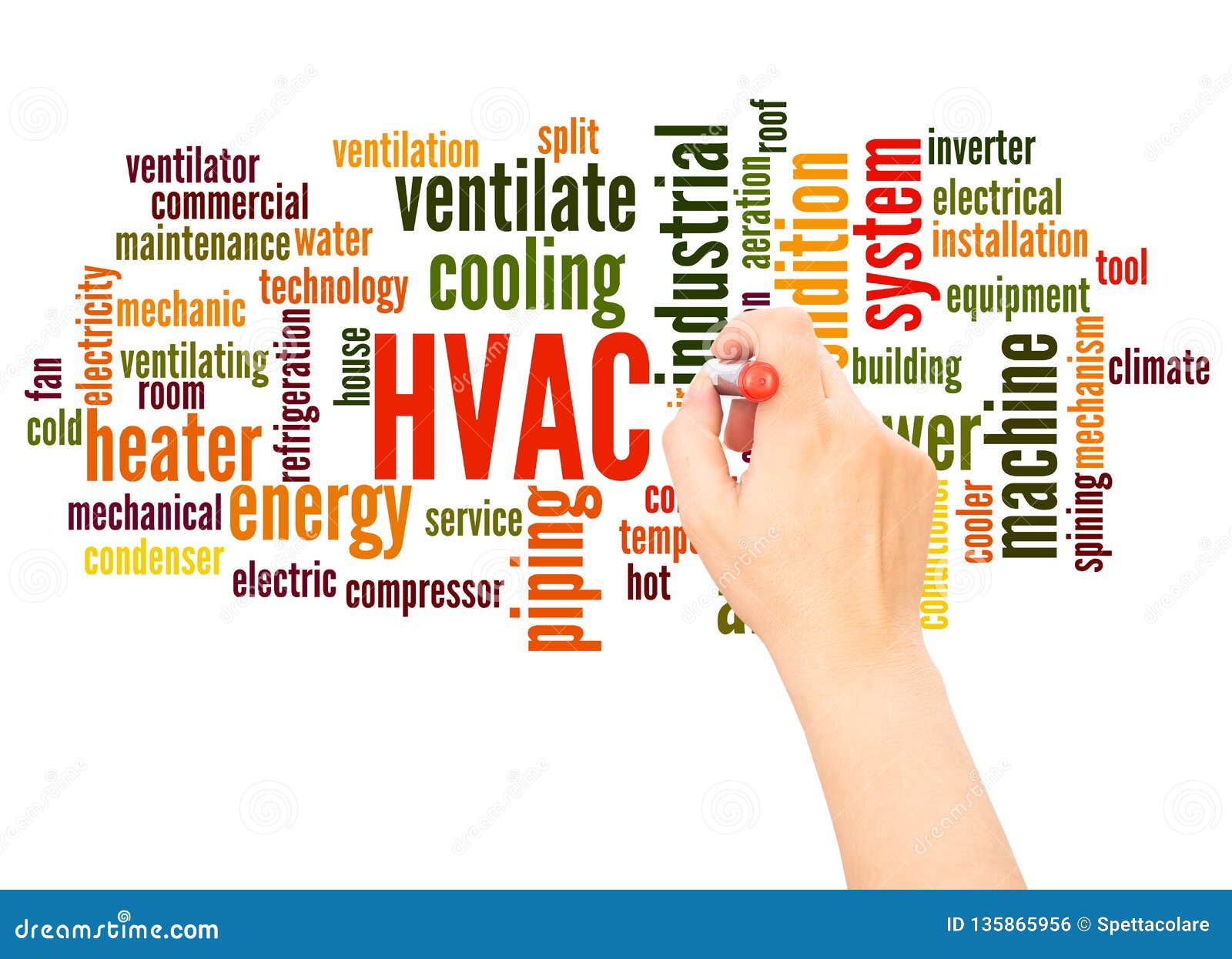HVAC Word Cloud Hand Writing Concept Stock Illustration - Illustration ...