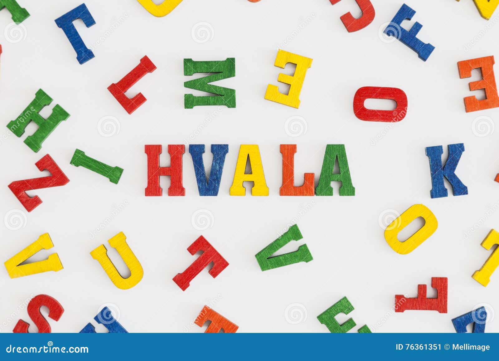 Hvala stockbild. Bild von muster, bunt, blau, kroatisch - 76361351