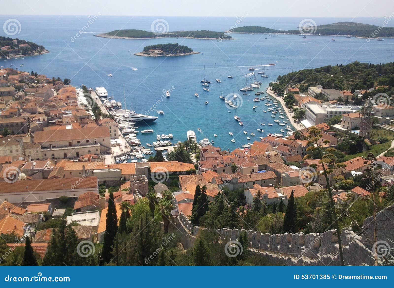 Hvar from above editorial image. Image of touristic, tourism - 63701385