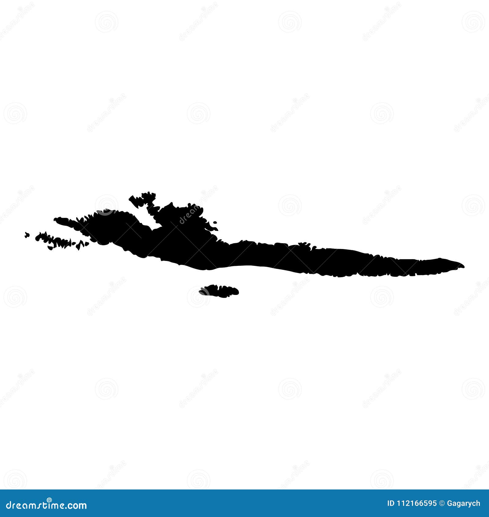 Hvar And Dalmatian Islands Map Stock Vector Illustration Of Black Citizen 112166595