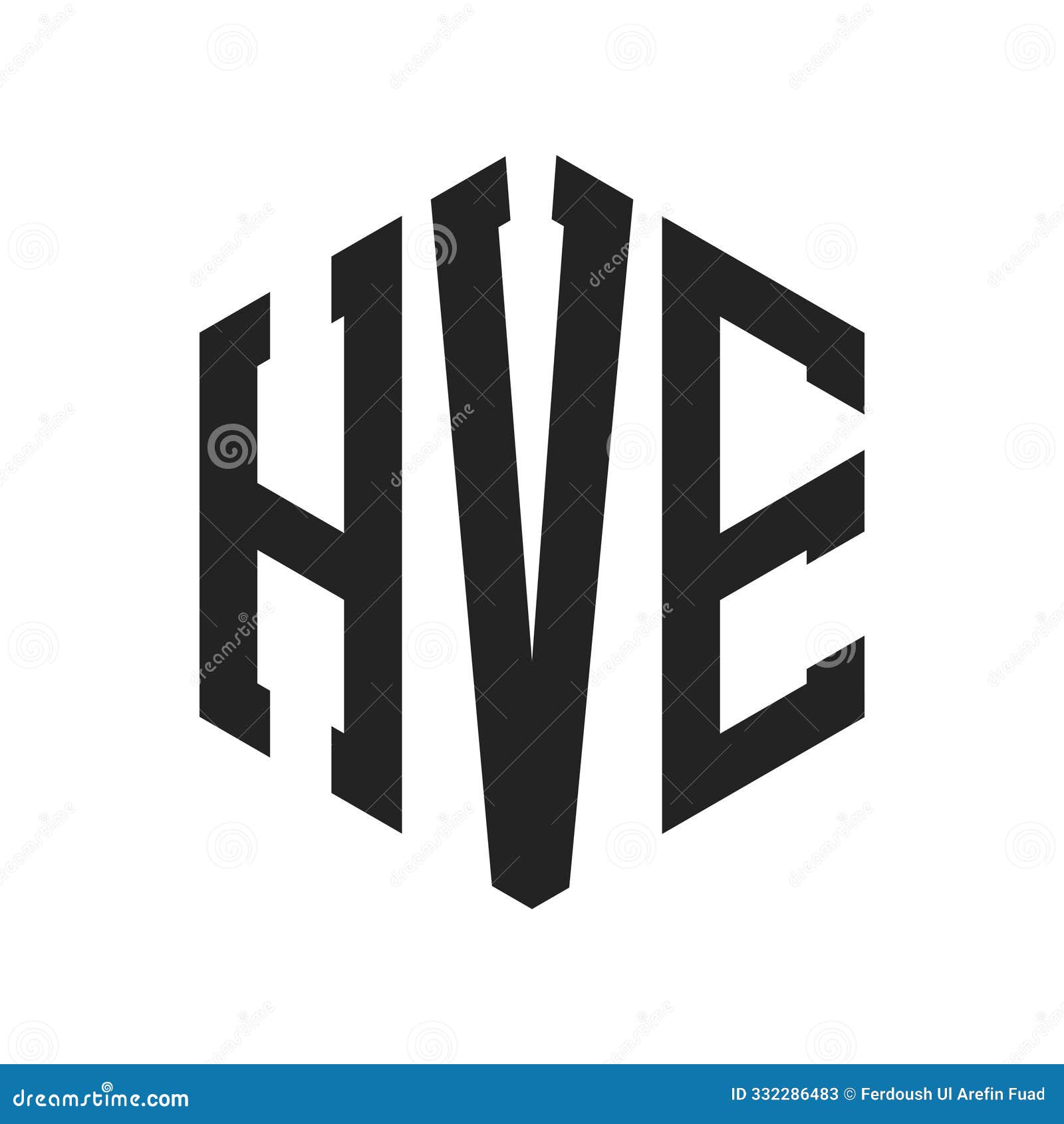 HVE Logo Design. Initial Letter HVE Monogram Logo Using Hexagon Shape ...