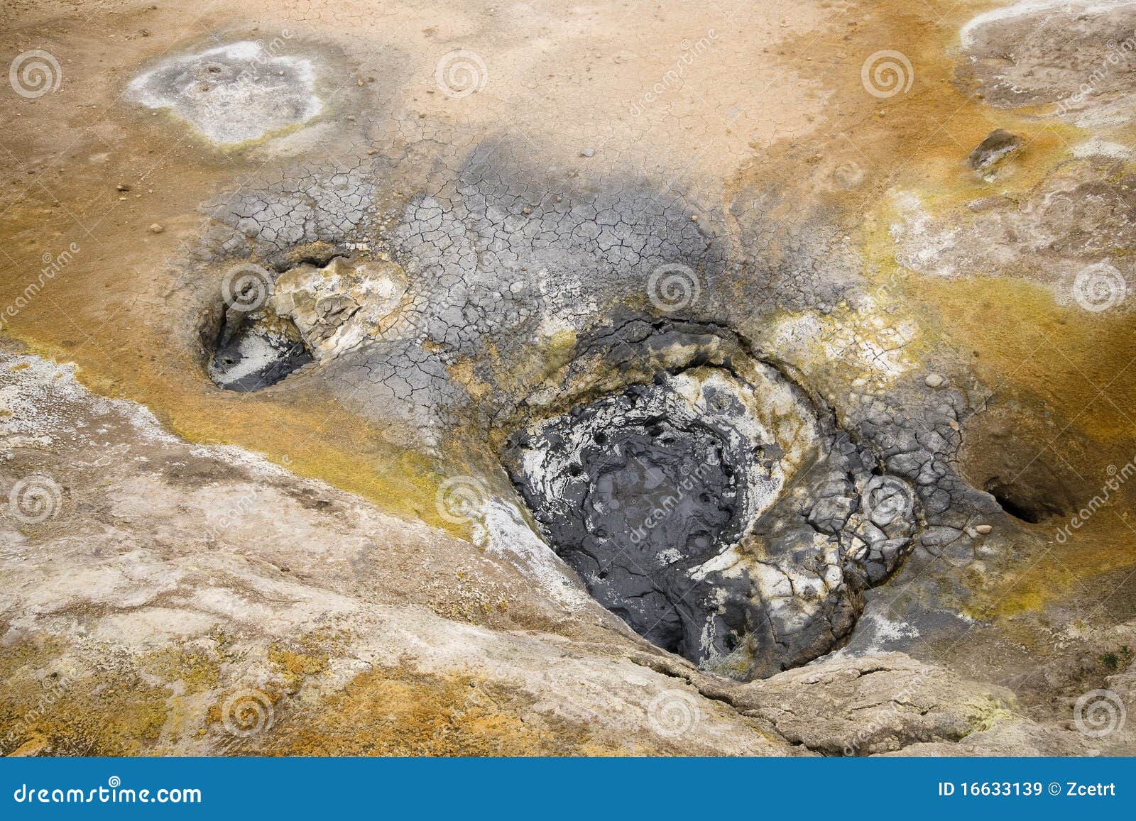 Hverir boiling mud pots stock image. Image of geothermal - 16633139