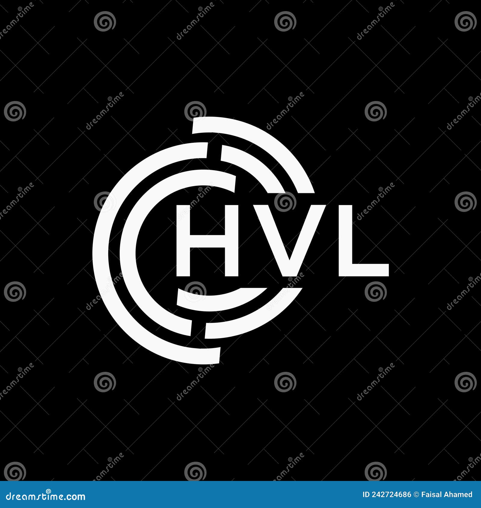 HVL Letter Logo Design on Black Background. HVL Creative Initials ...
