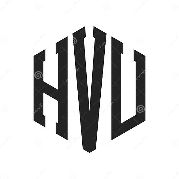 HVU Logo Design. Initial Letter HVU Monogram Logo Using Hexagon Shape ...