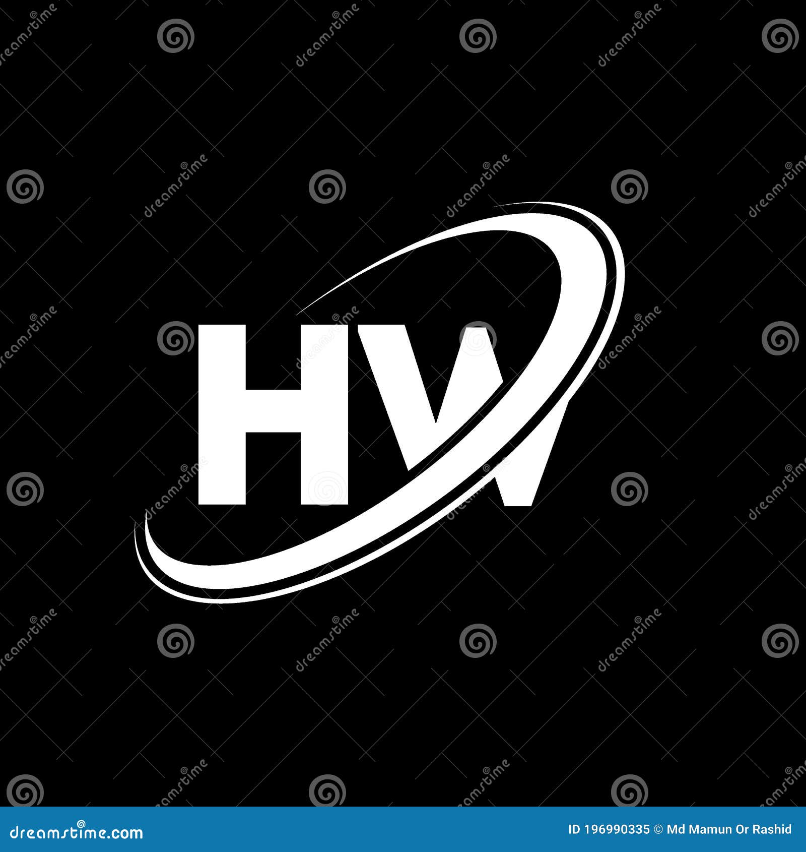 HW H W Letter Logo Design. Initial Letter HW Linked Circle Uppercase ...