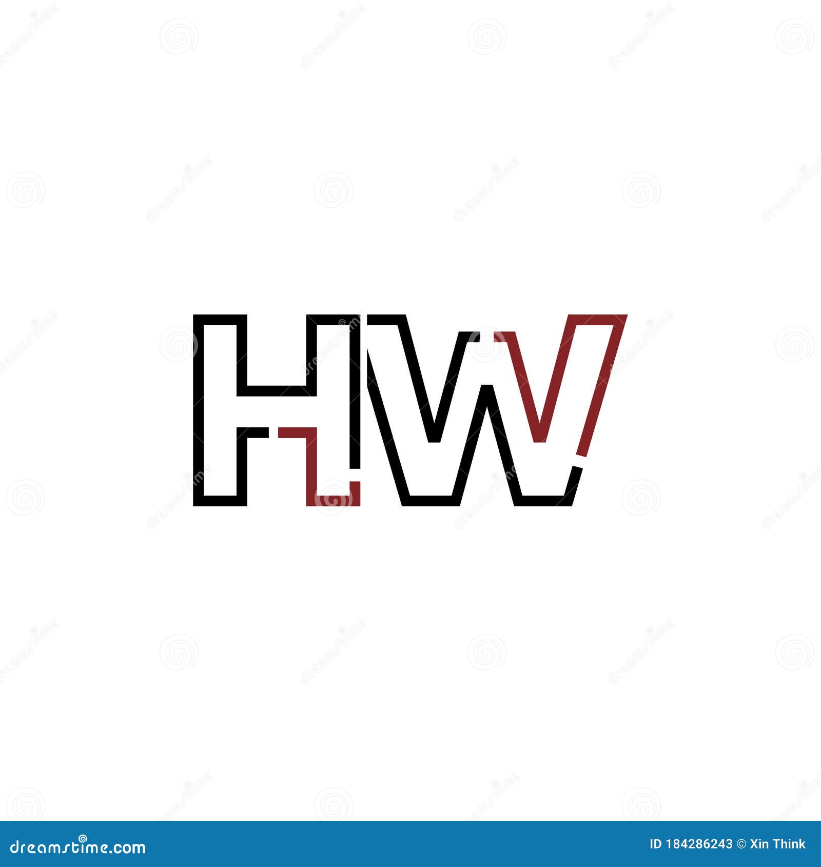 HW Letter Logo Icon Design Template Elements Stock Vector ...