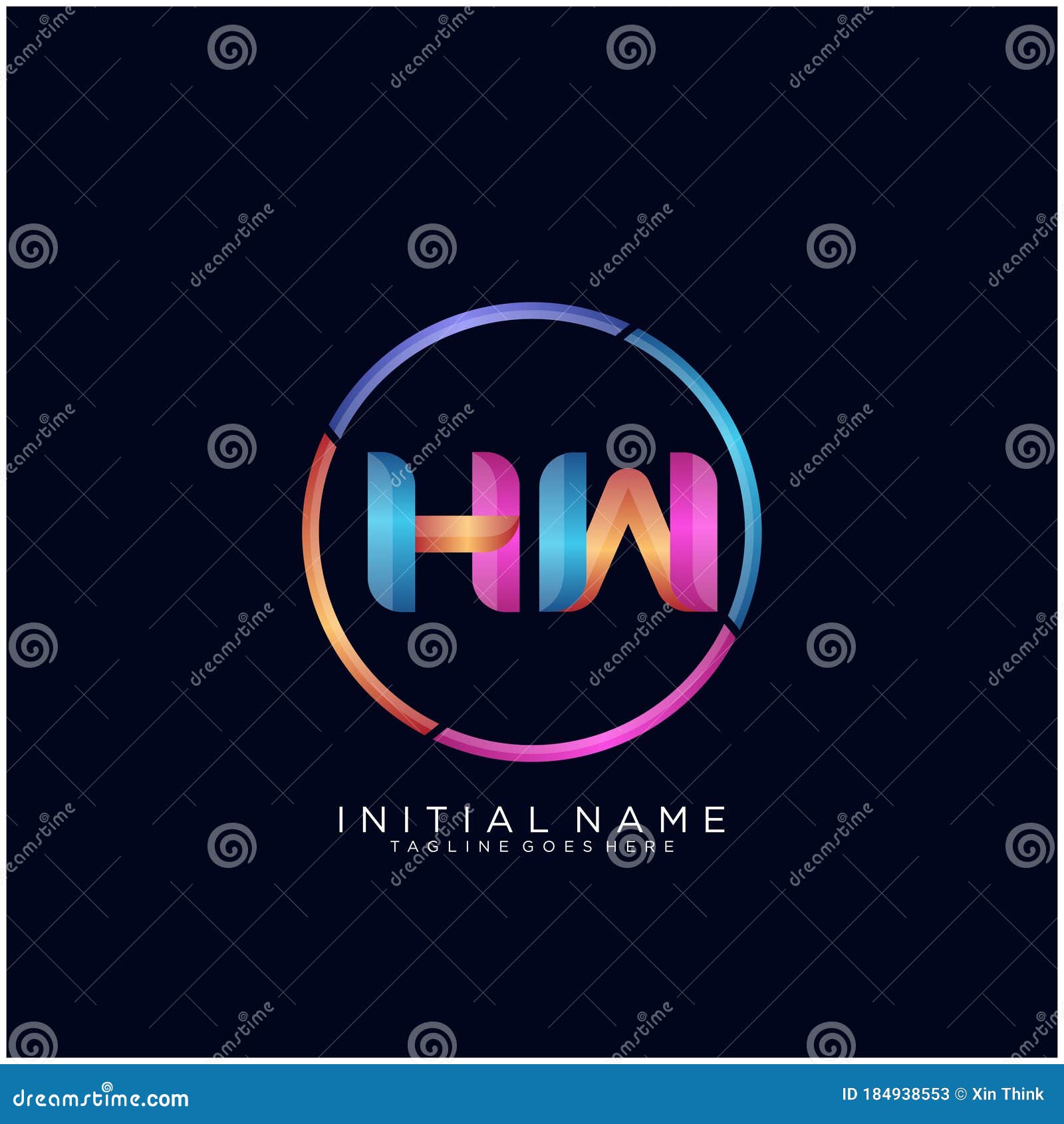 HW Letter Logo Icon Design Template Elements Stock Vector ...