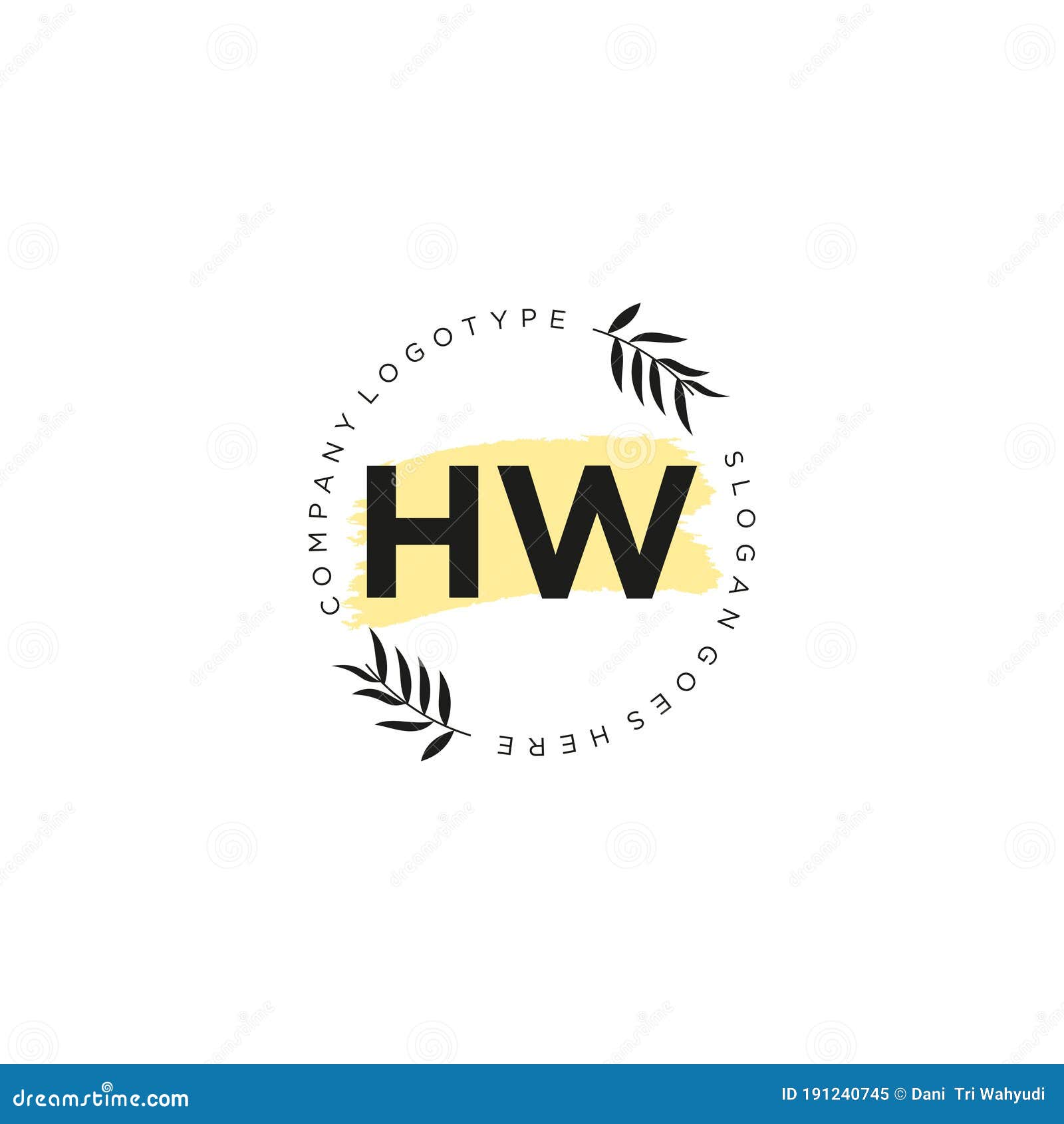 HW Letter Logo Icon Design Template Elements Stock Vector ...