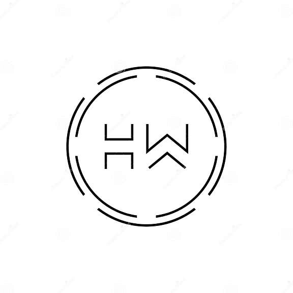 HW Logo Design Vector Template. Initial Circle Letter HW Vector ...