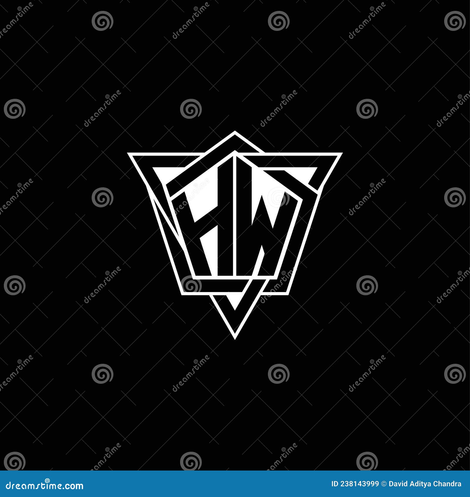 HW Logo Monogram Geometric Modern Design Stock Vector - Illustration of ...