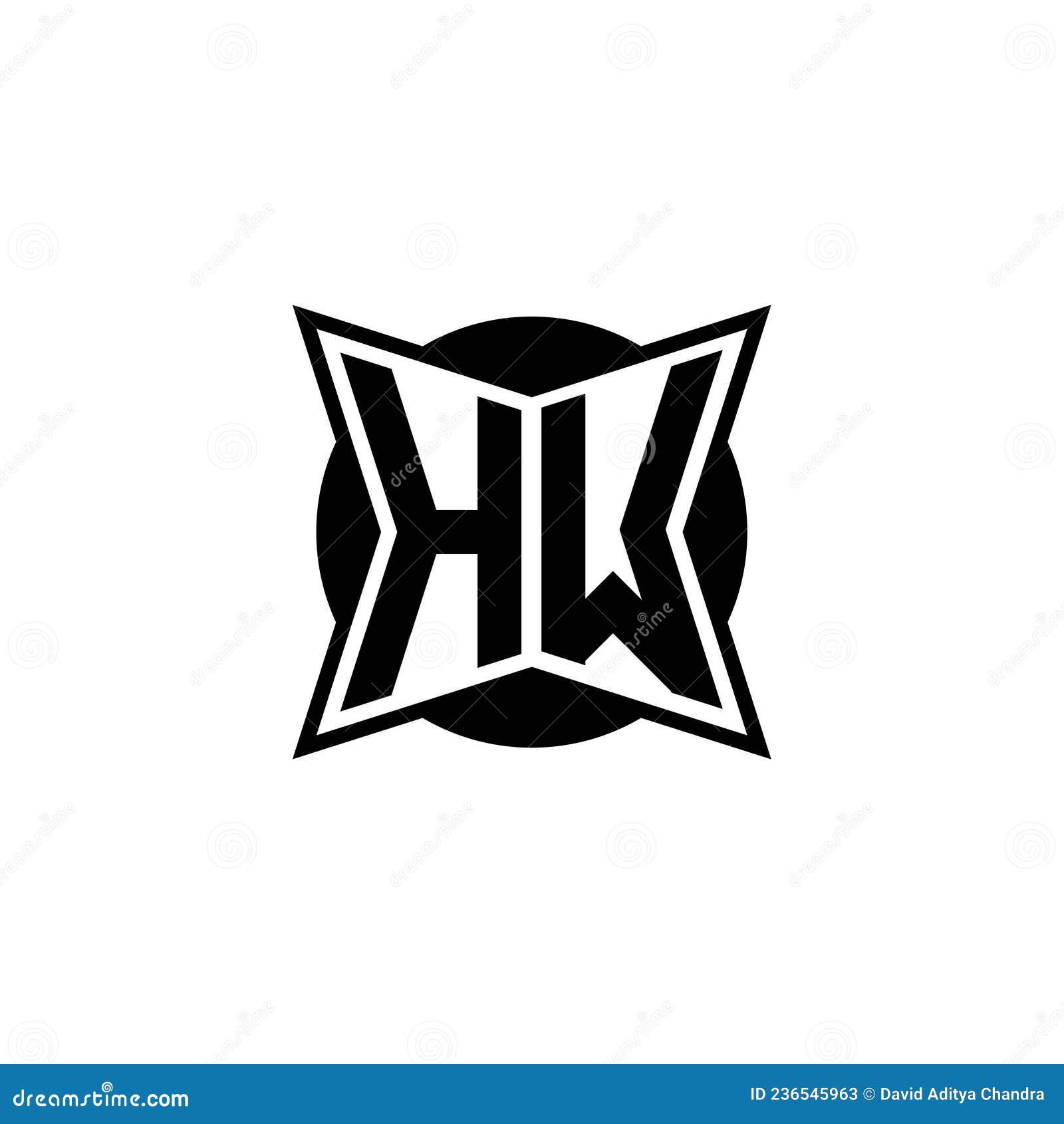 HW Logo Monogram Geometric Modern Design Stock Vector - Illustration of ...