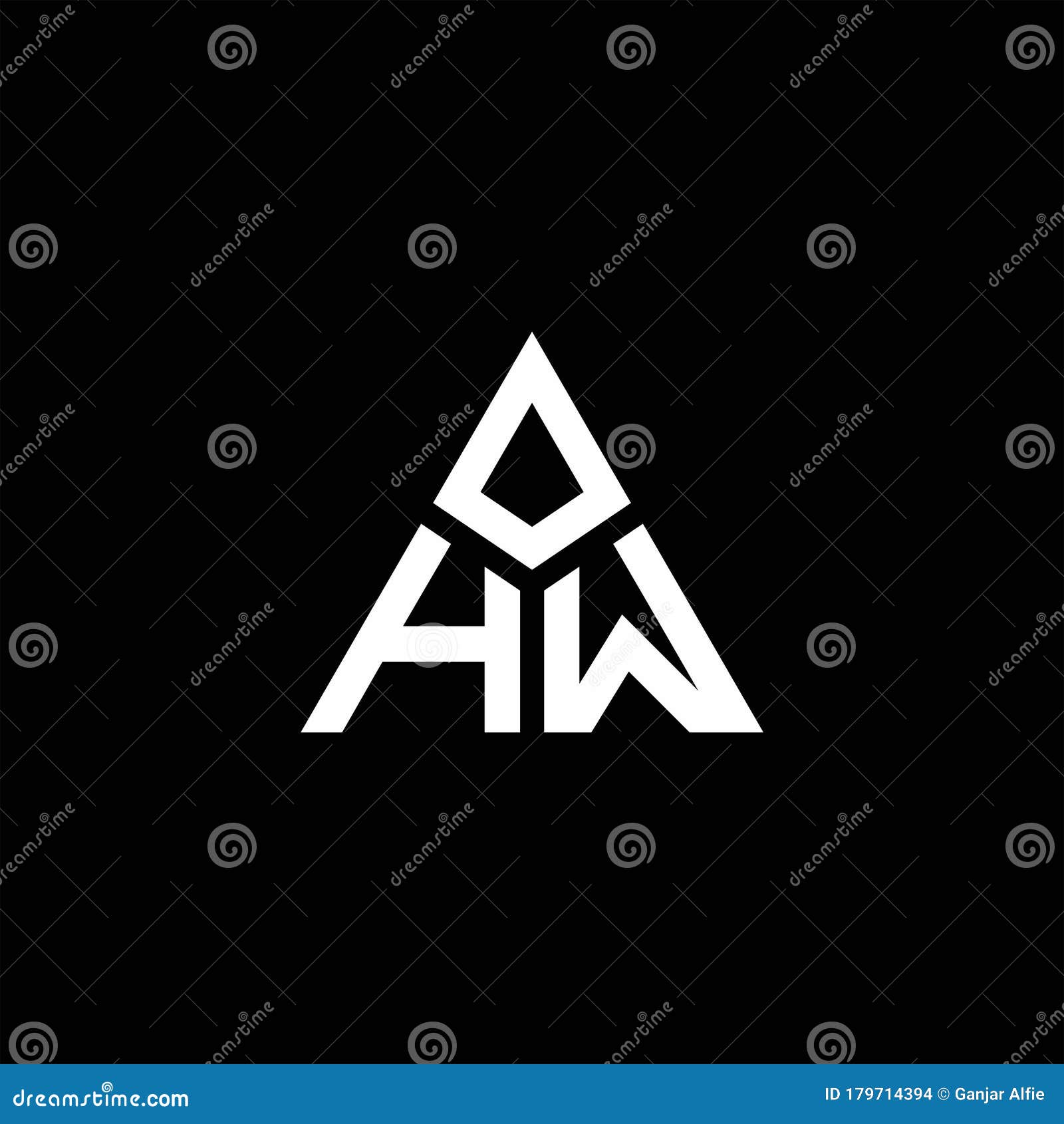 HW Monogram Logo with 3 Pieces Shape Isolated on Triangle Stock Vector ...