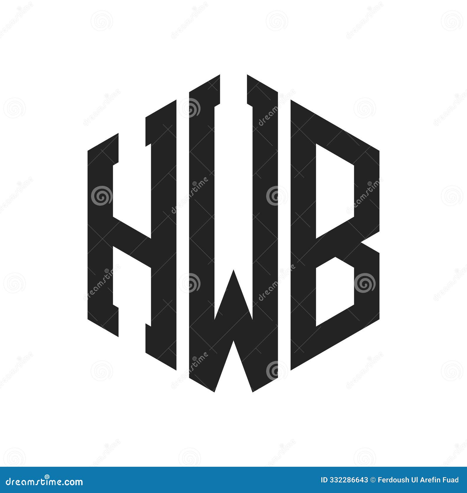 HWB Logo Design. Initial Letter HWB Monogram Logo Using Hexagon Shape ...