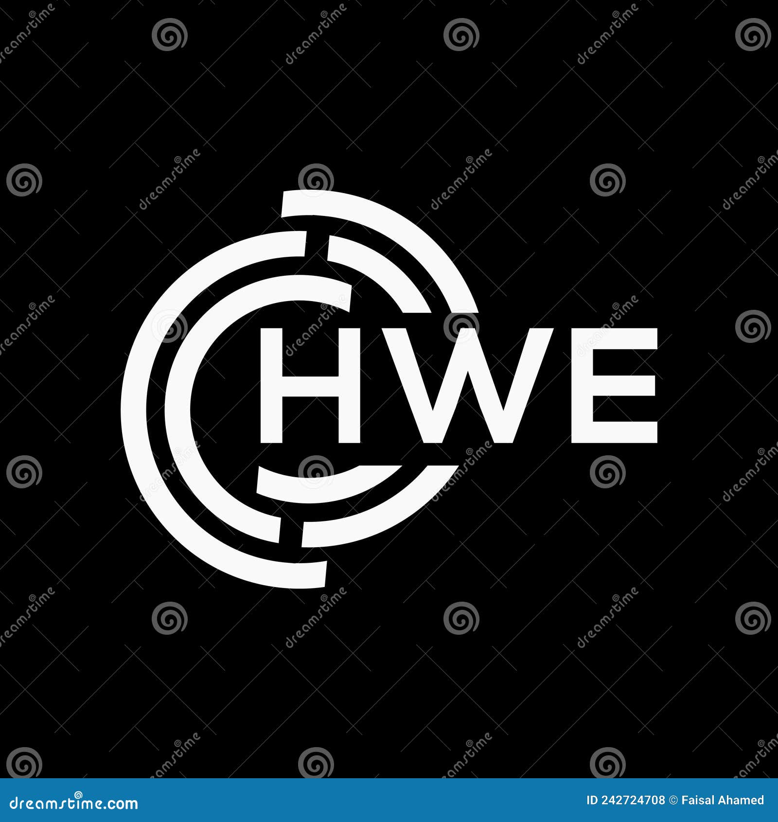 HWE Letter Logo Design on Black Background. HWE Creative Initials ...