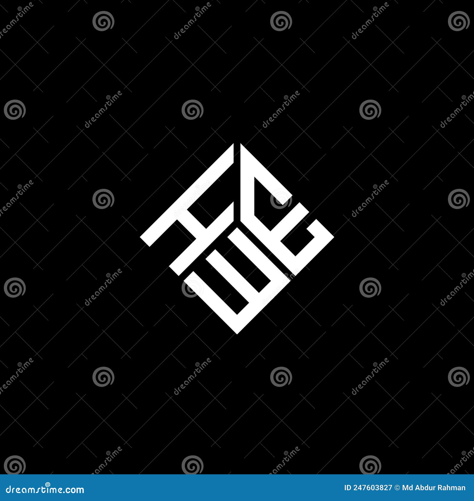 HWE Letter Logo Design on Black Background. HWE Creative Initials ...