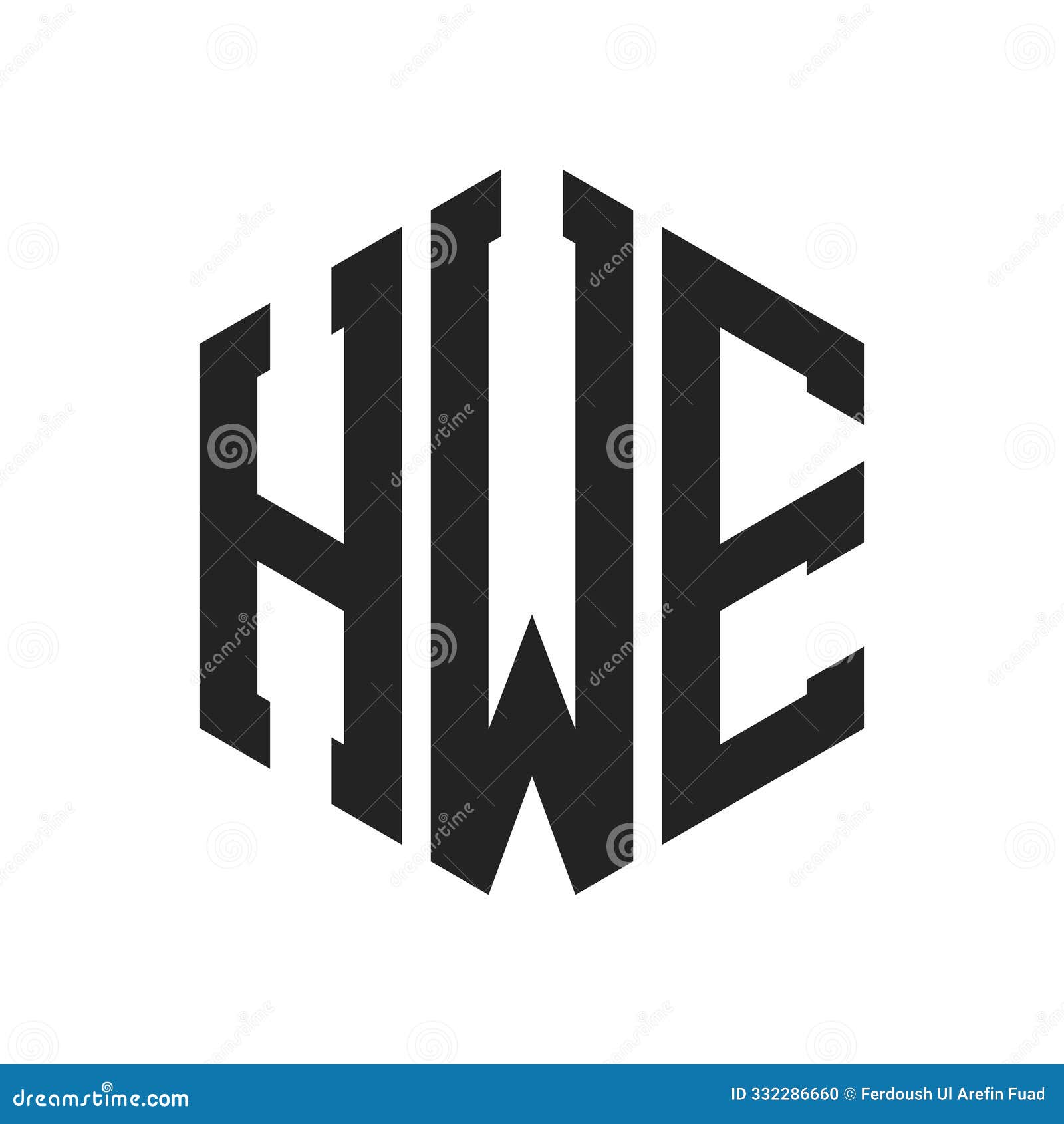 HWE Logo Design. Initial Letter HWE Monogram Logo Using Hexagon Shape ...