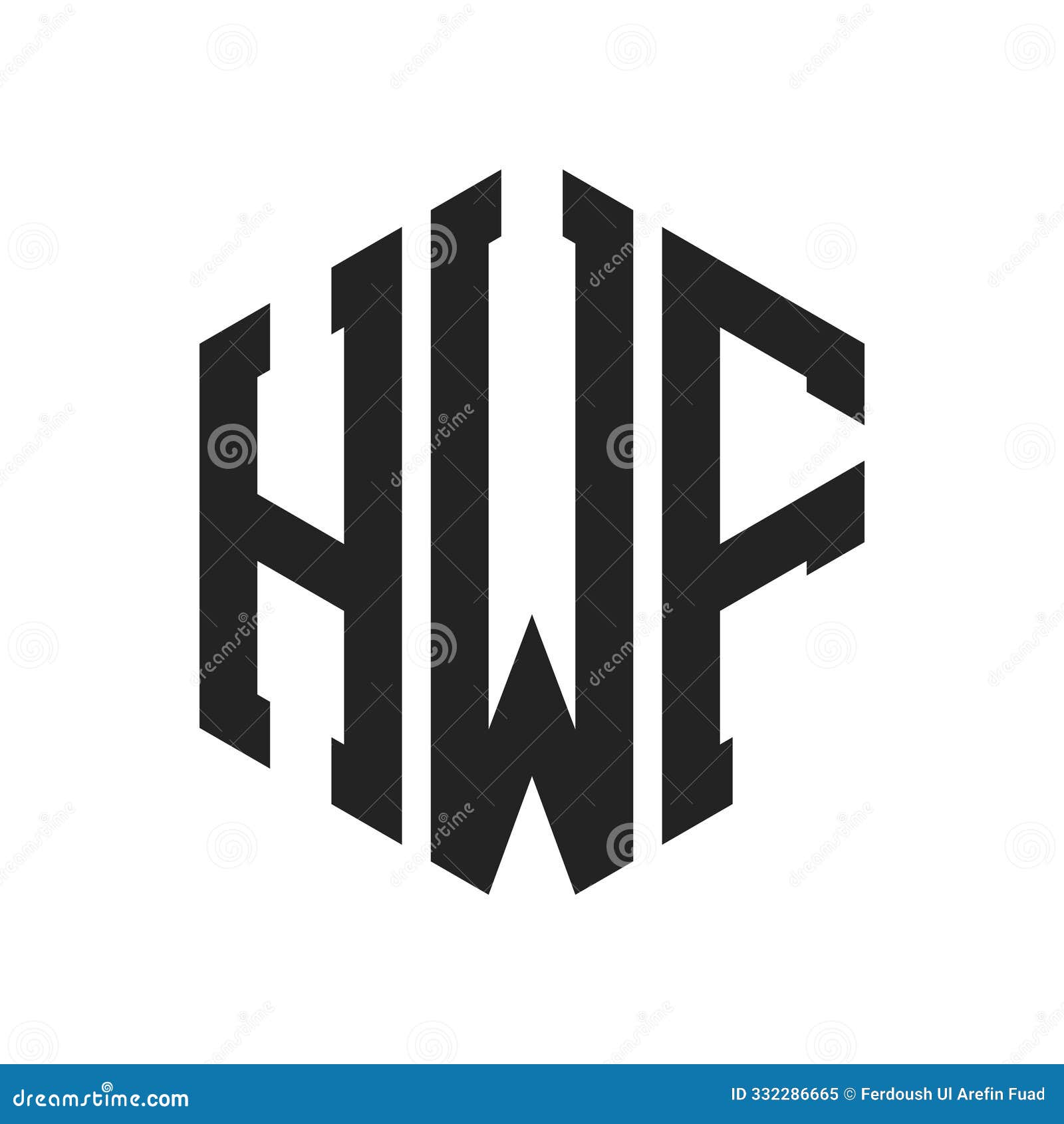 HWF Logo Design. Initial Letter HWF Monogram Logo Using Hexagon Shape ...