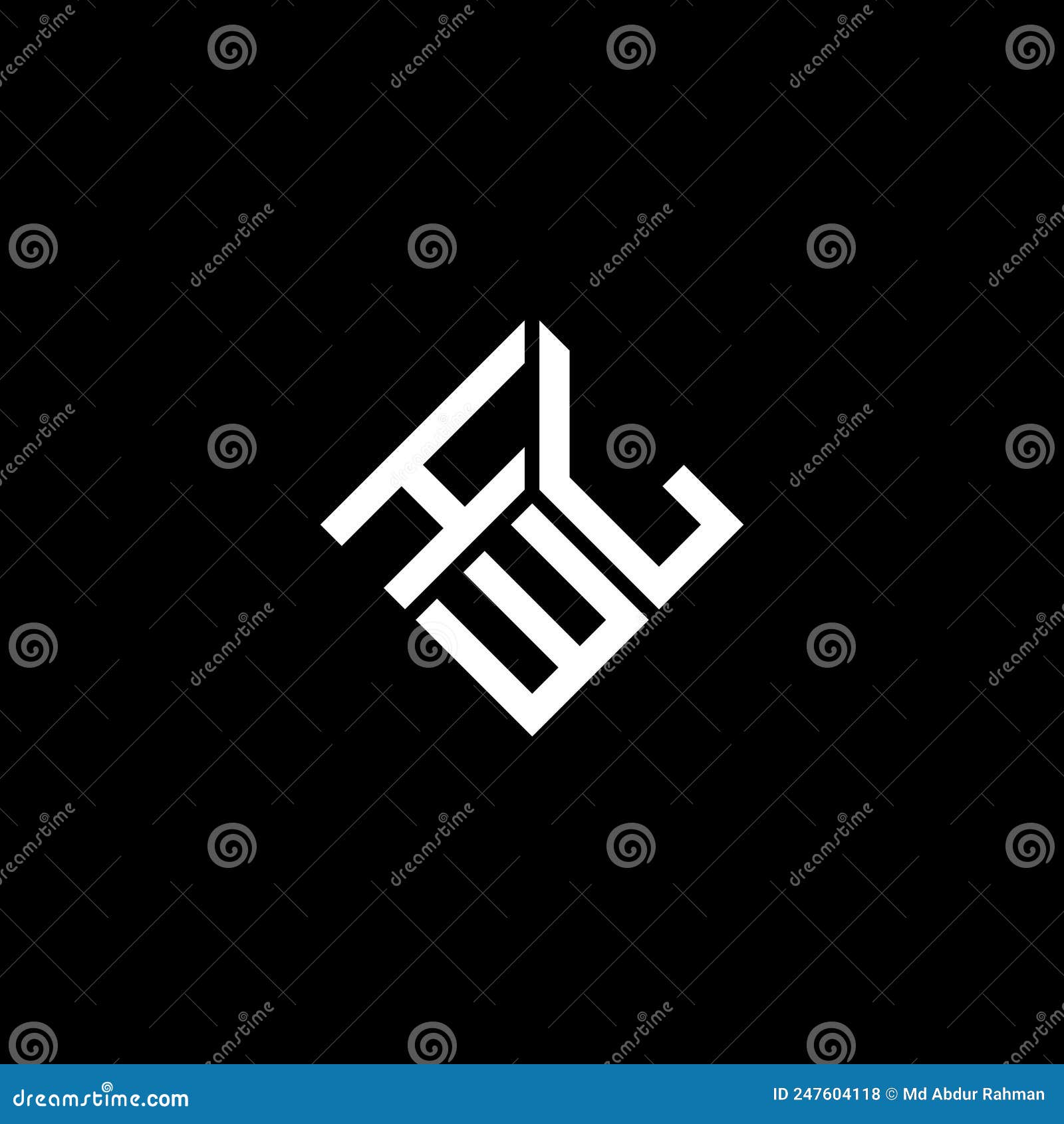 HWL Letter Logo Design on Black Background. HWL Creative Initials ...
