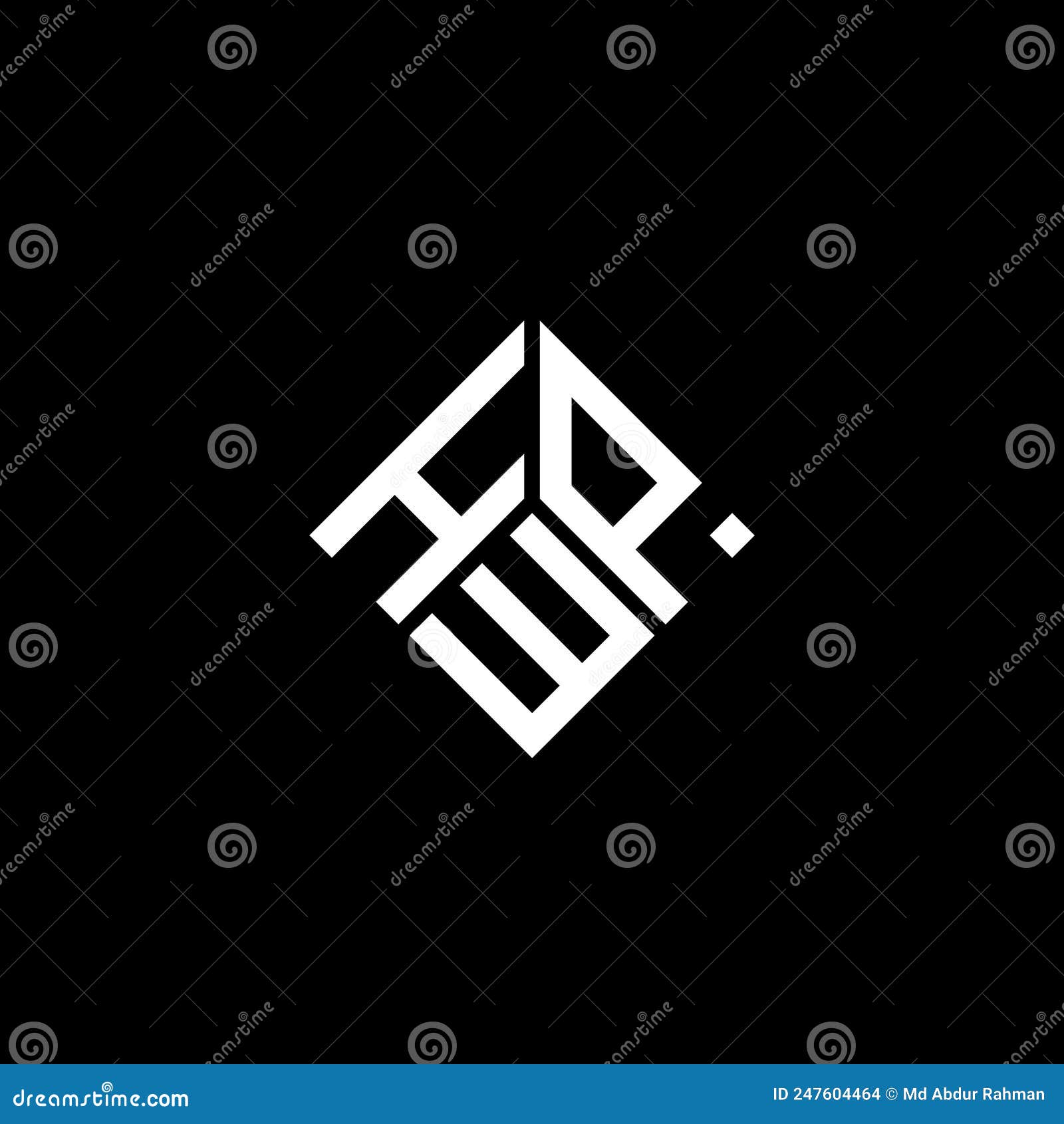 HWP Letter Logo Design on Black Background. HWP Creative Initials ...