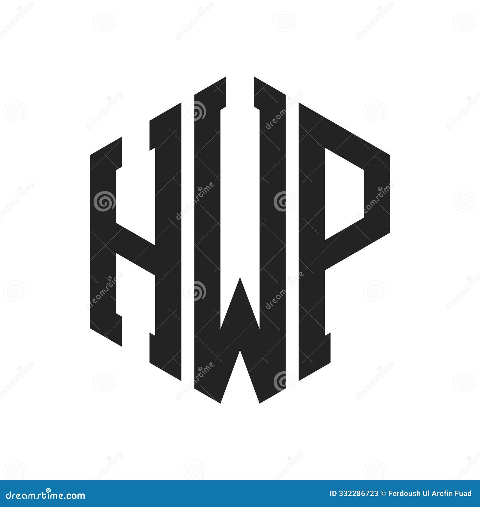 HWP Logo Design. Initial Letter HWP Monogram Logo Using Hexagon Shape ...