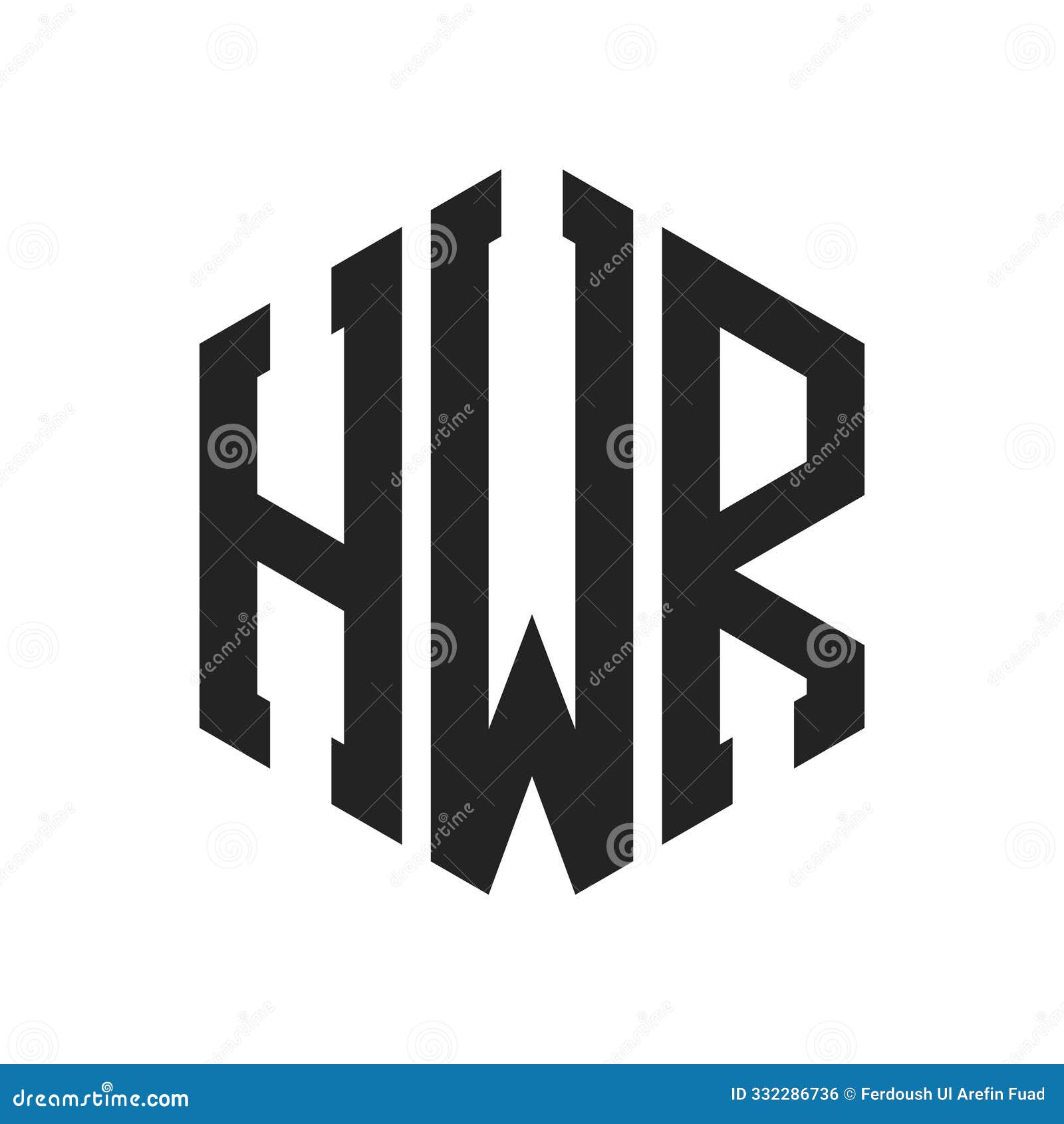 HWR Logo Design. Initial Letter HWR Monogram Logo Using Hexagon Shape ...