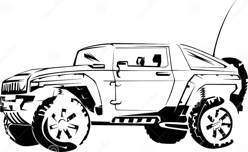 HX Hummer stock vector. Illustration of silhouette, army - 6238386