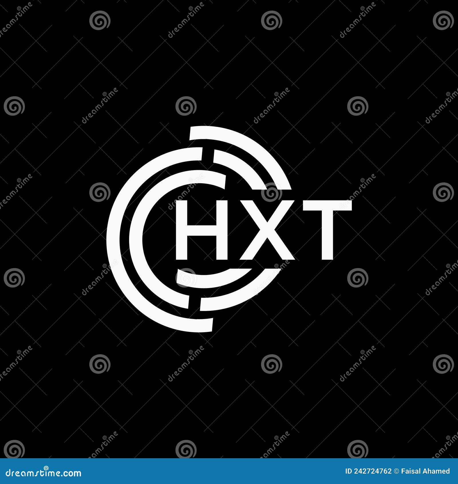 HXT Letter Logo Design on Black Background. HXT Creative Initials ...