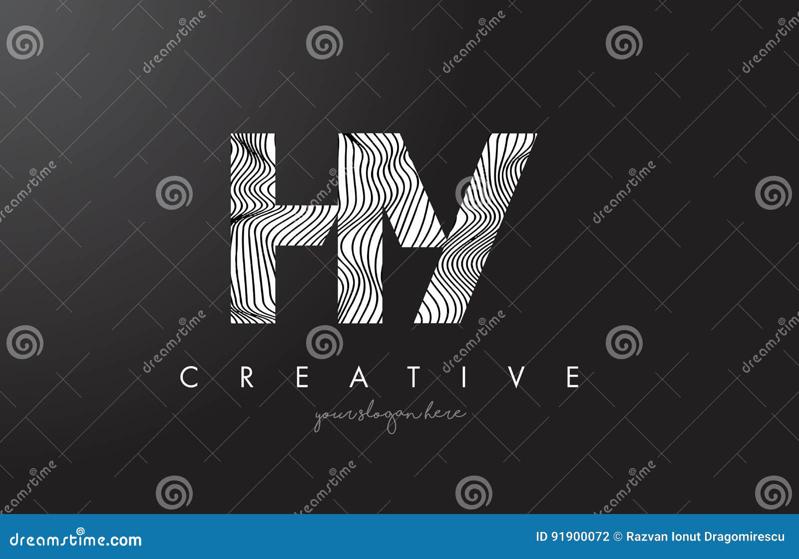HY H Y Letter Logo with Zebra Lines Texture Design Vector. Stock Vector ...
