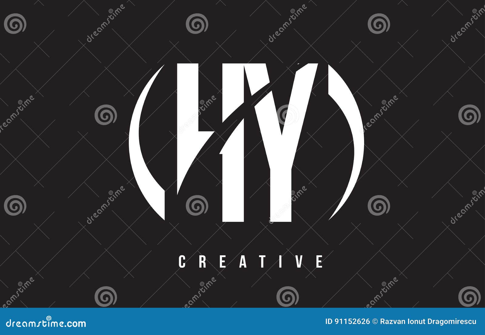 HY H Y White Letter Logo Design with Black Background. Stock Vector ...