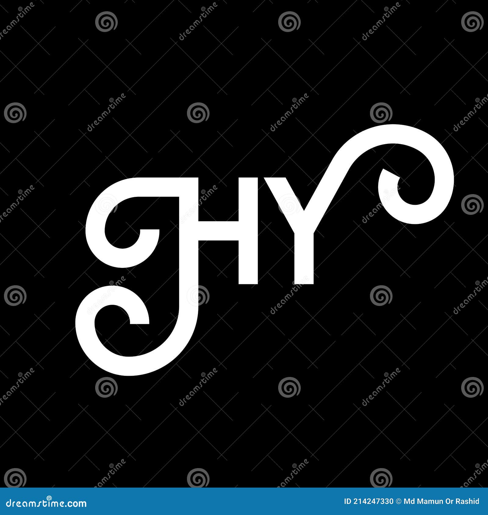 HY Letter Logo Design on Black Background. HY Creative Initials Letter ...