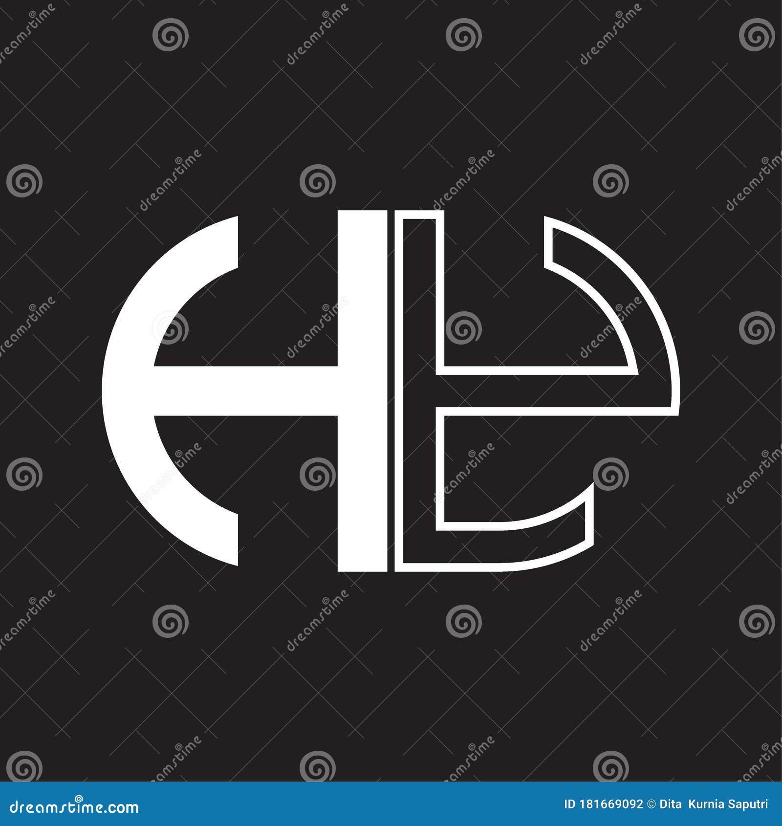 HY Letter Logo Monogram with Oval Shape Negative Space Design Template ...