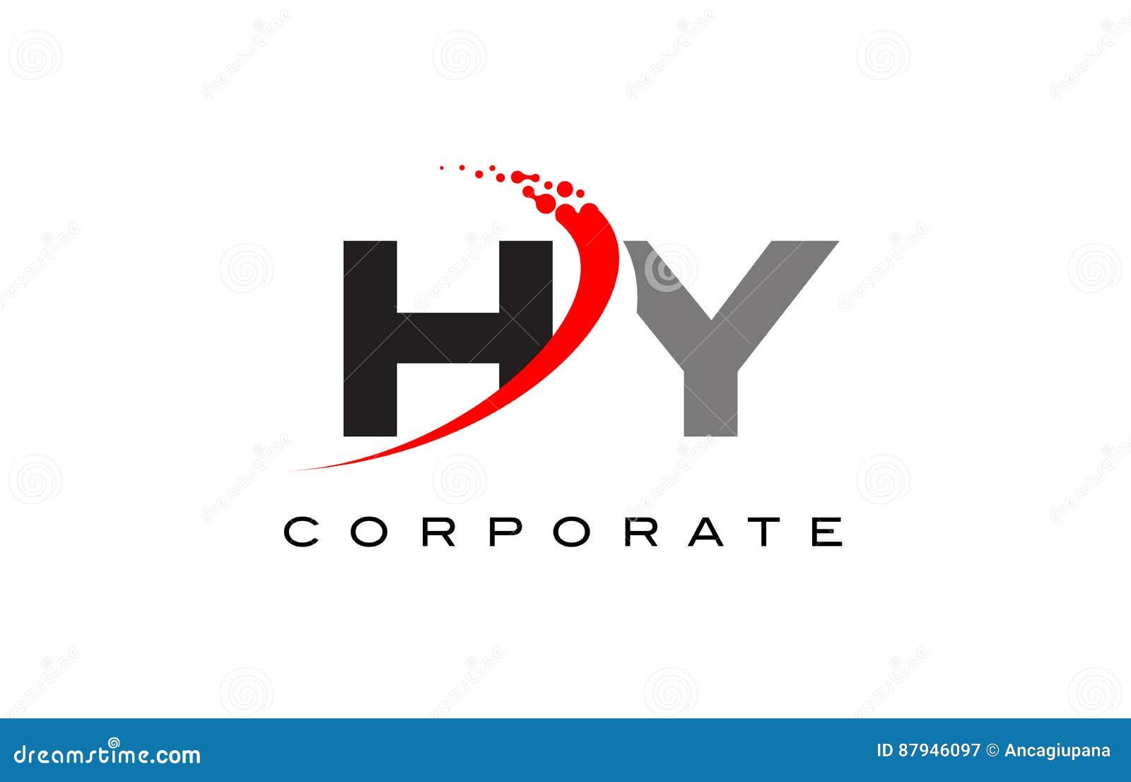 HY Modern Letter Logo Design with Swoosh Stock Vector - Illustration of ...