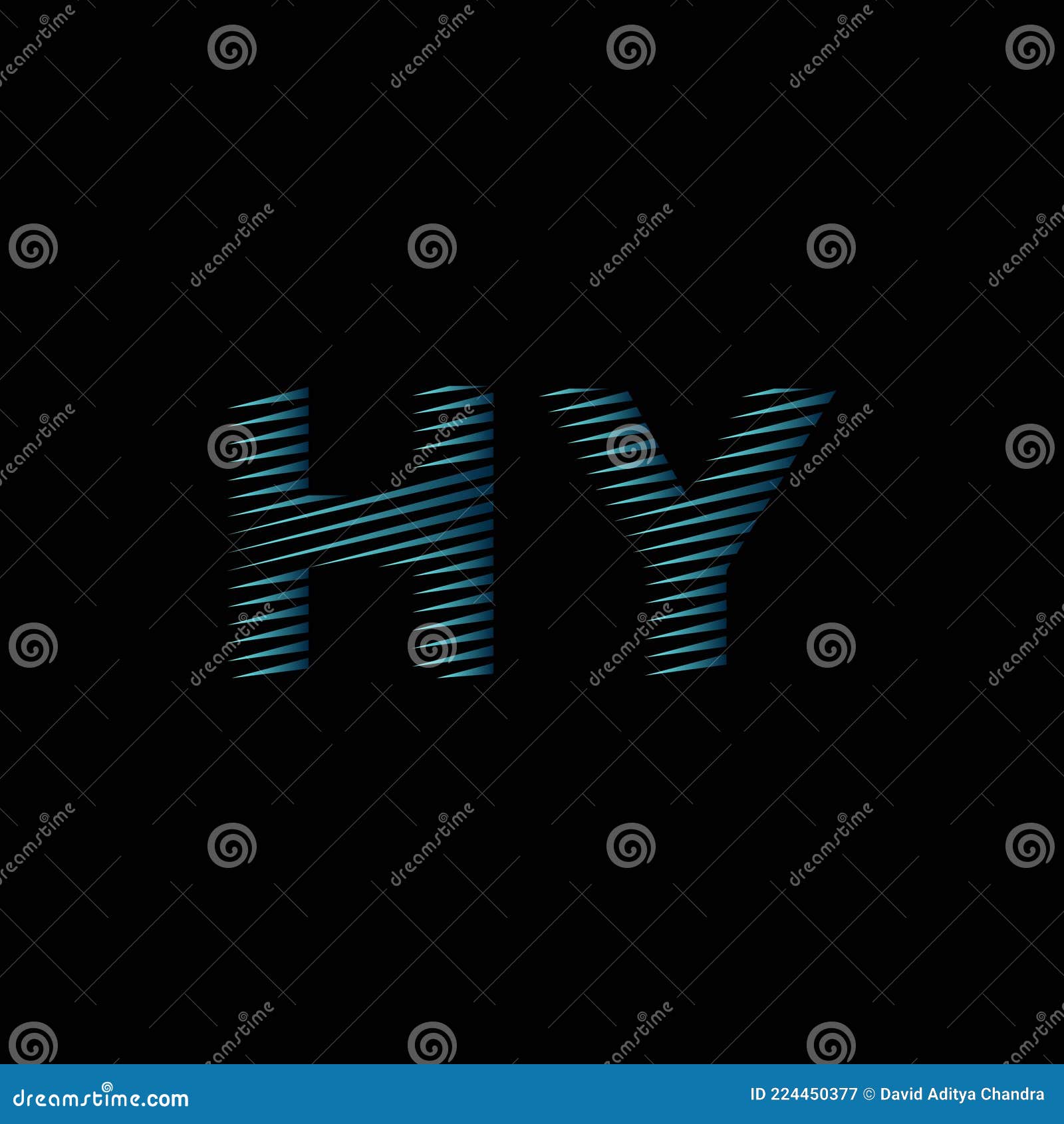 HY Monogram Lines Style Blue Light Vector Stock Vector - Illustration ...