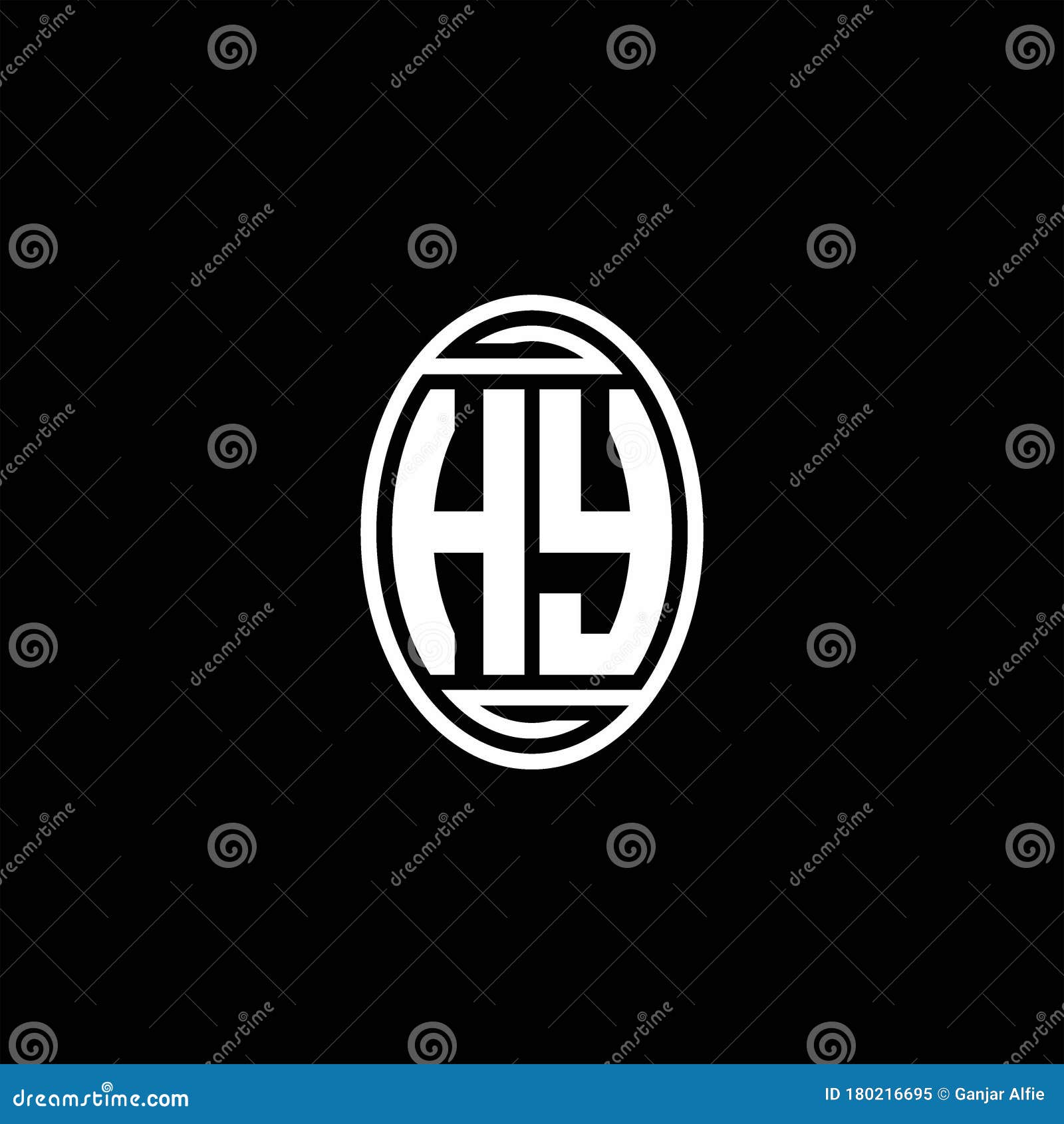 HY Monogram Logo Isolated on Oval Rotate Shape Stock Vector ...