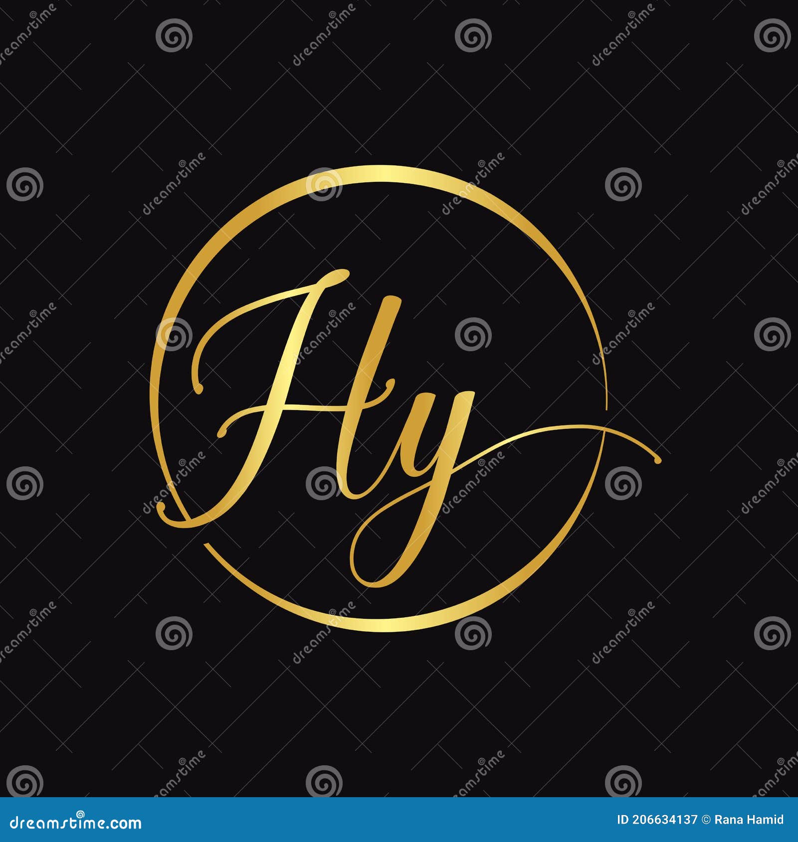 HY Script Logo Design Vector Template. Initial Calligraphy Letter HY ...