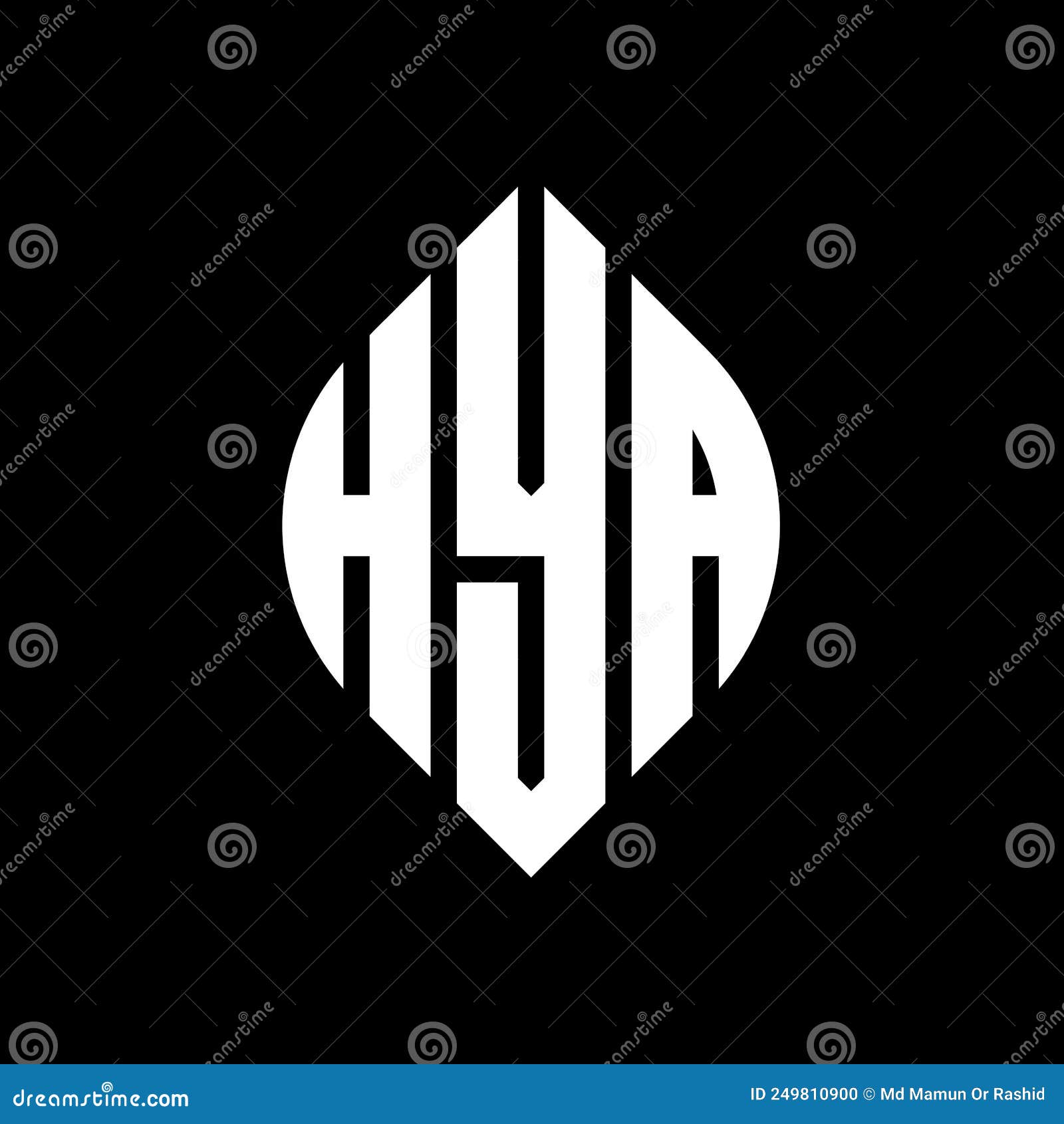 HYA Circle Letter Logo Design with Circle and Ellipse Shape. HYA ...