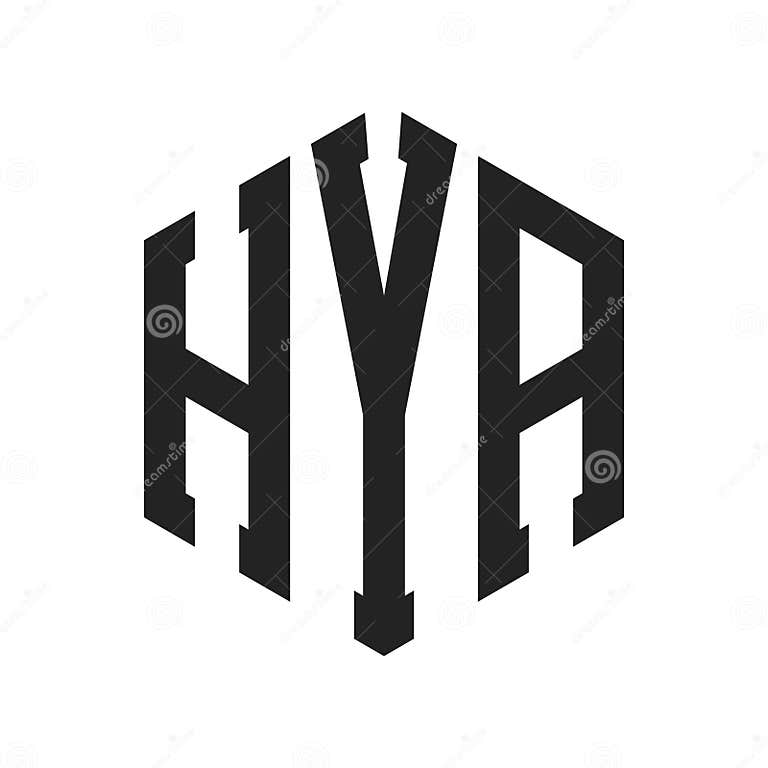 HYA Logo Design. Initial Letter HYA Monogram Logo Using Hexagon Shape ...
