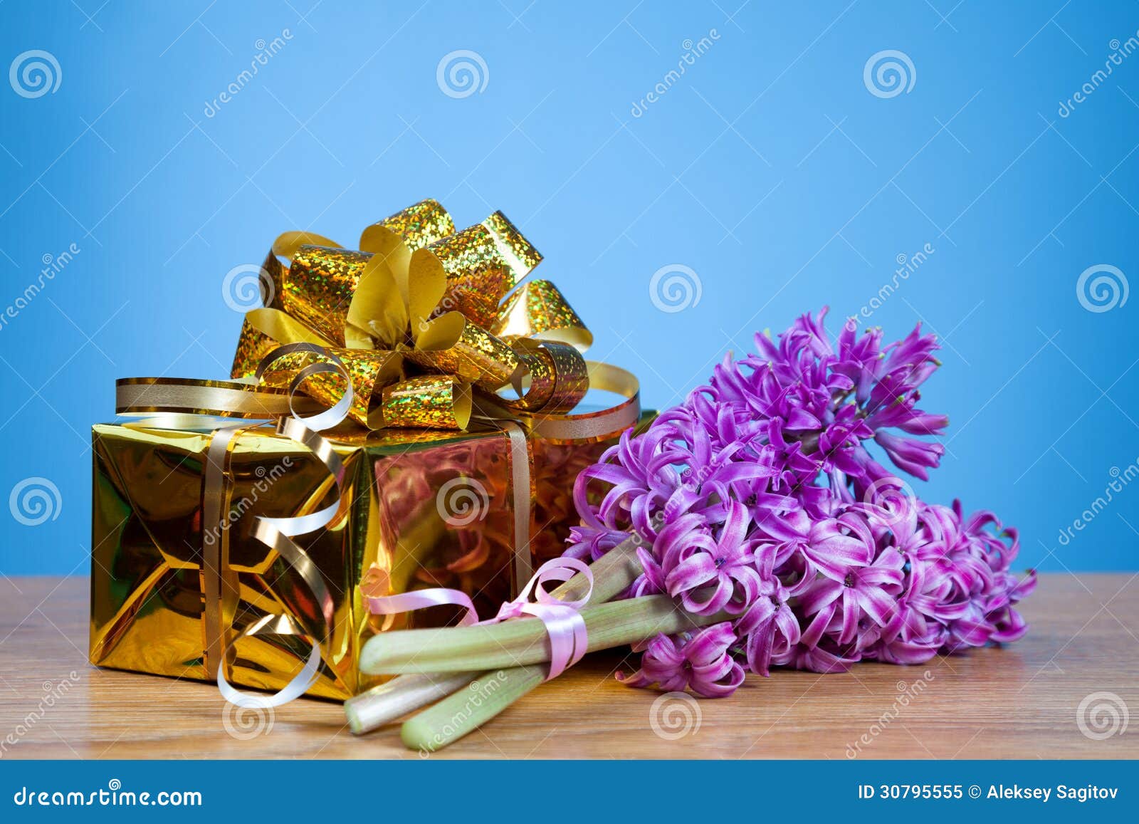 Hyacinth Flower and Gift Box Stock Image - Image of beautiful, bright ...