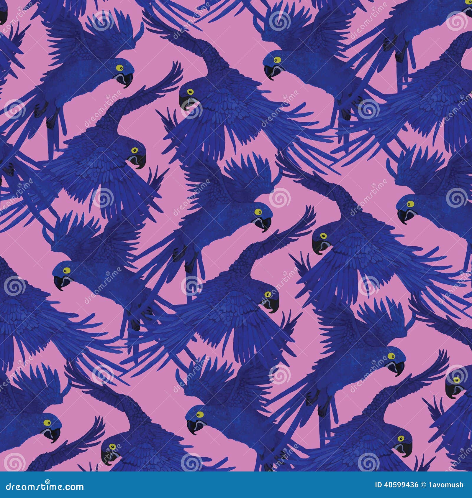 Hyacinth Macaw Parrot Pattern. Stock Vector - Illustration of wallpaper ...