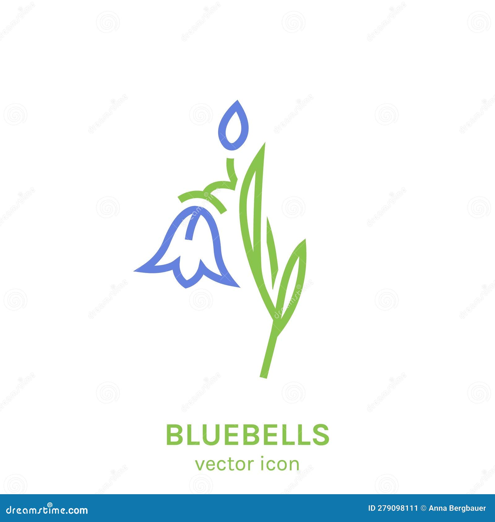Hyacinthoides Non-scripta. Outline Element for Logotype, Symbol ...