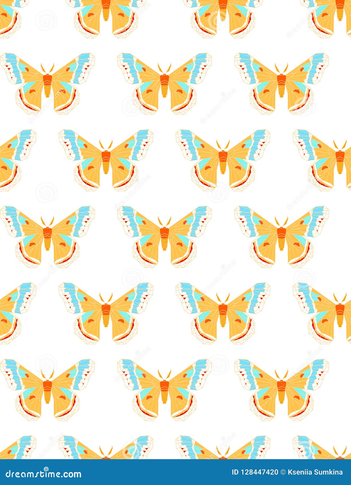 Cecropia Moth Vector Seamless Pattern on White Stock Vector ...
