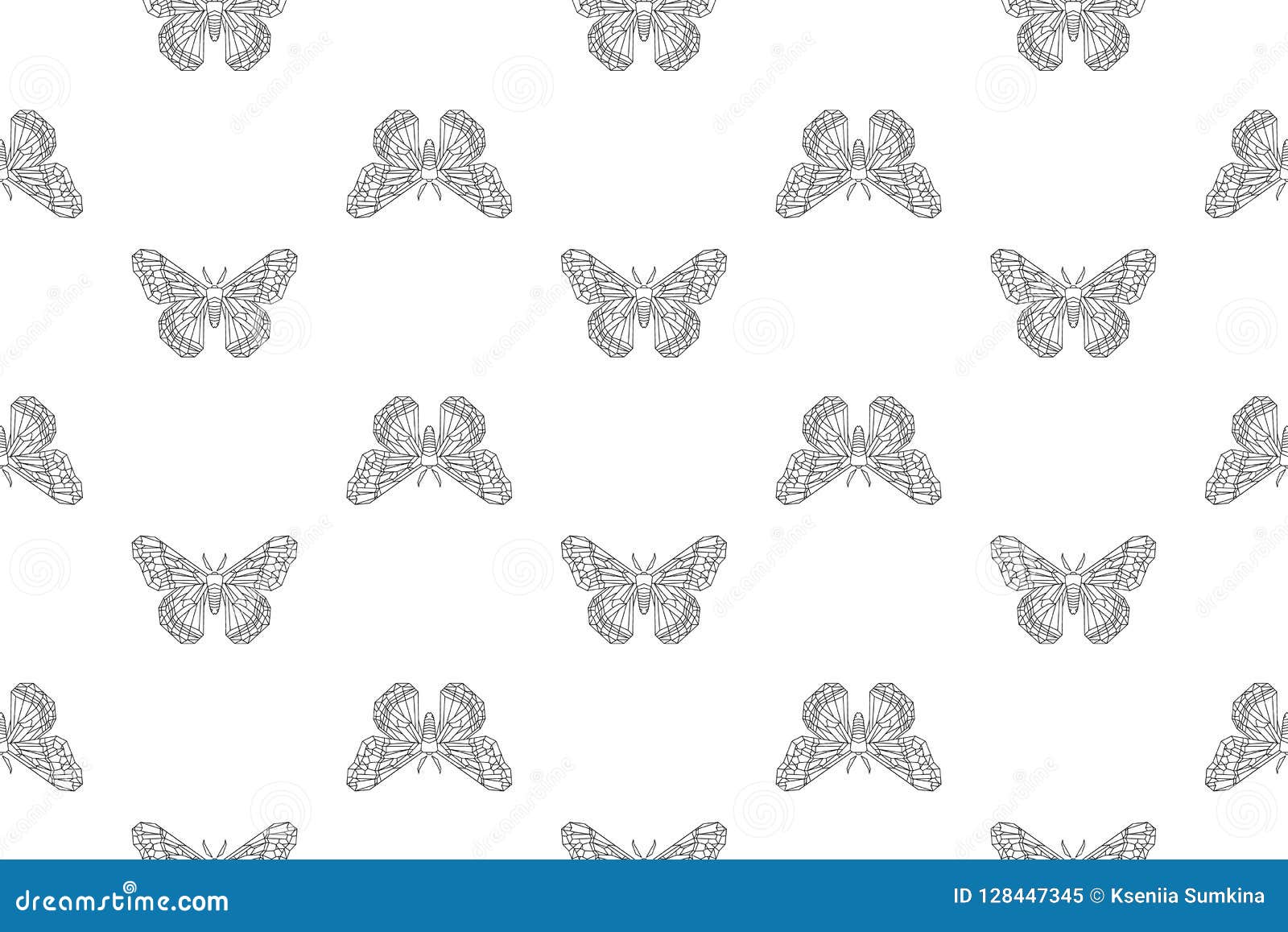 Hyalophora Cecropia, Moth Vector Seamless Pattern on White Stock Vector ...